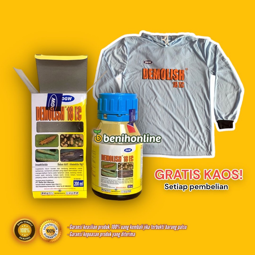 Jual INSEKTISIDA DEMOLISH 18 EC 200ML ABAMEKTIN + BONUS KAOS | Shopee ...