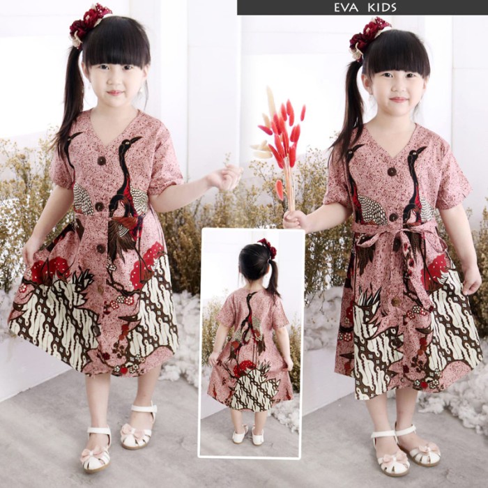Jual Dress Batik Anak Perempuan / Batik Anak / Dress Batik / Eva Kids ...