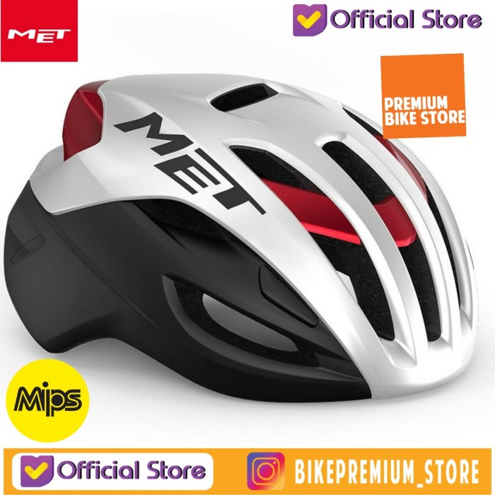 Jual Helm Sepeda Helmet Original Met Rivale Mips 2021 Road White Black