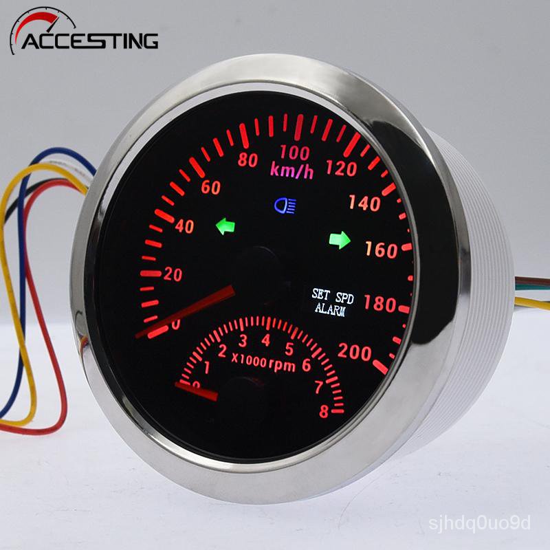 Jual &85MM GPS Speedometer 120km/h 200km/h With 8000RPM Tachometer for ...