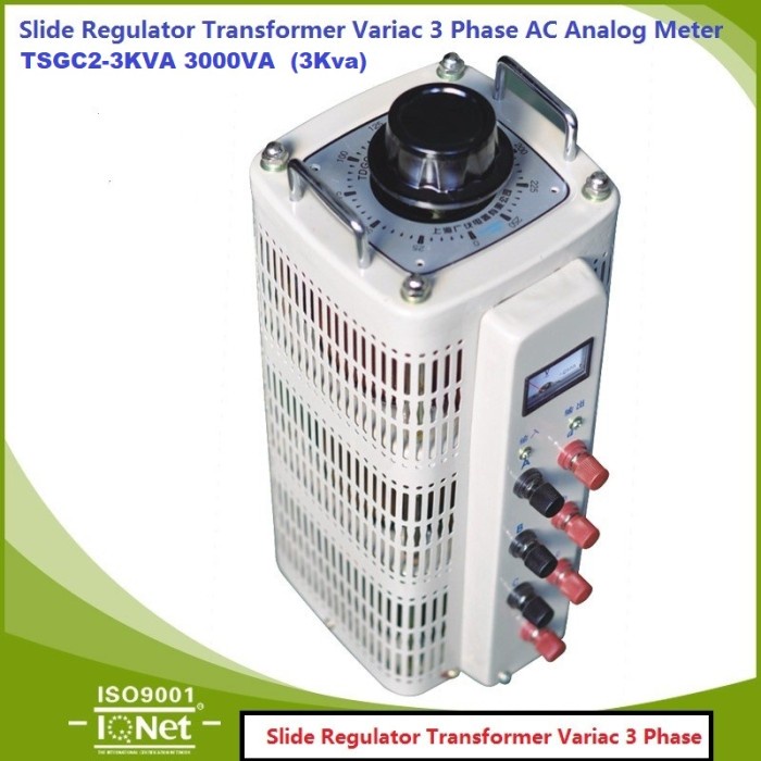 Jual Slide Regulator Transformer Variac 3 Phase AC Analog Meter TSGC2 ...