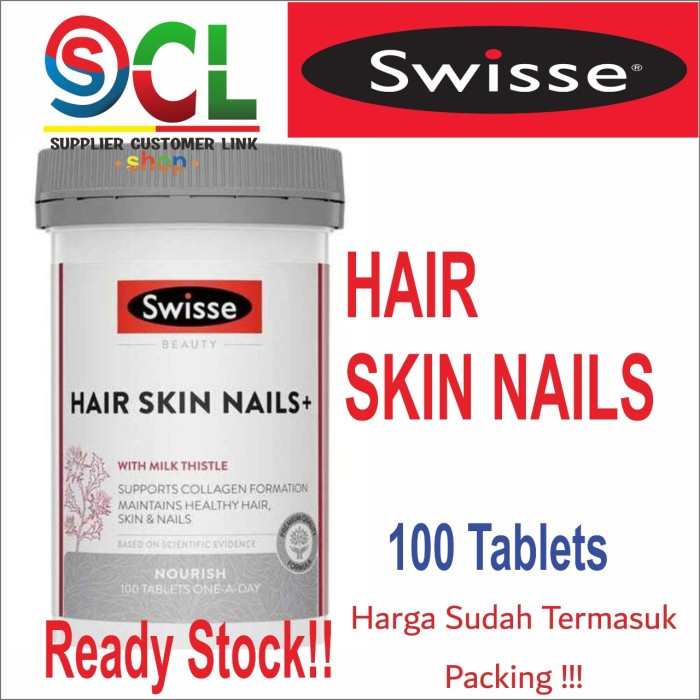 Jual SWISSE HAIR, SKIN, NAILS+ ( 100 TABLET ) | Shopee Indonesia