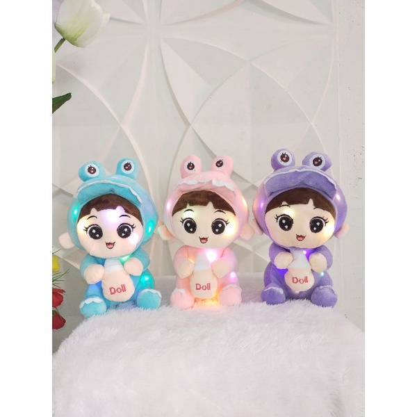 Jual Mainan Anak Boneka Candy Dot Mewah Pake Lampu LED / boneka viral ...