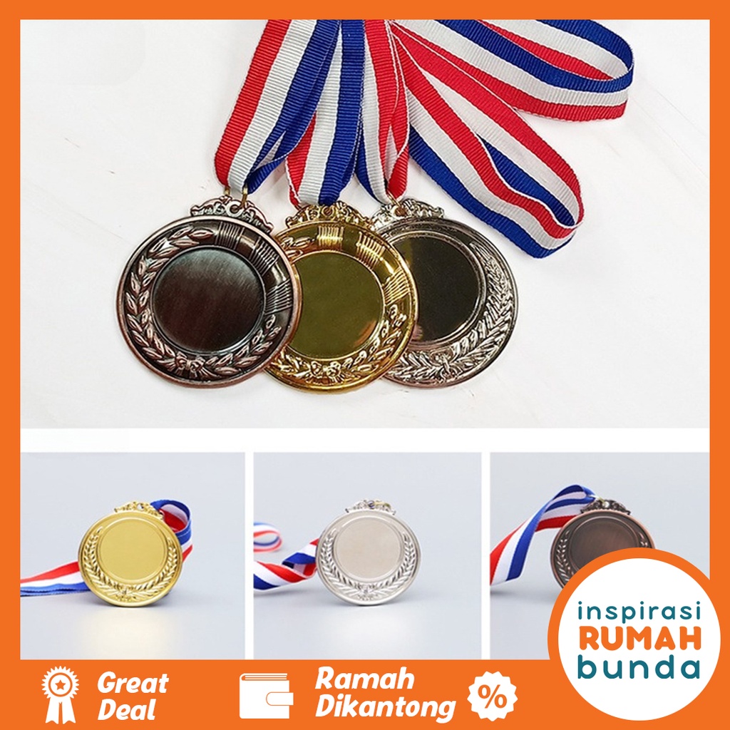 Jual Medali Warna Emas Perak Perunggu Plus Tali Medalion Mendali Gold ...