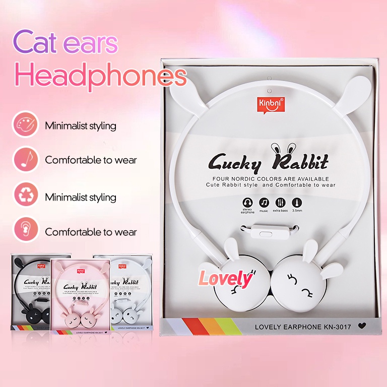 Jual Sudah READY..!! Earphone on Ear Rabbit Lucu /Headset Earphone ...