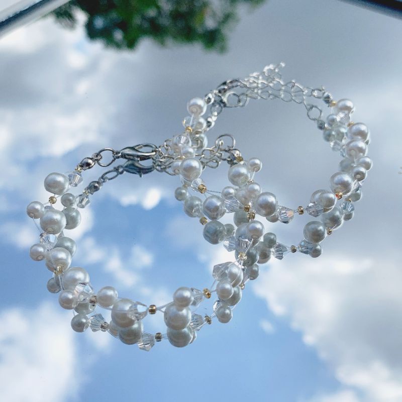 Jual GELANG MANIK PEARL WHITE AESTHETIC | Shopee Indonesia