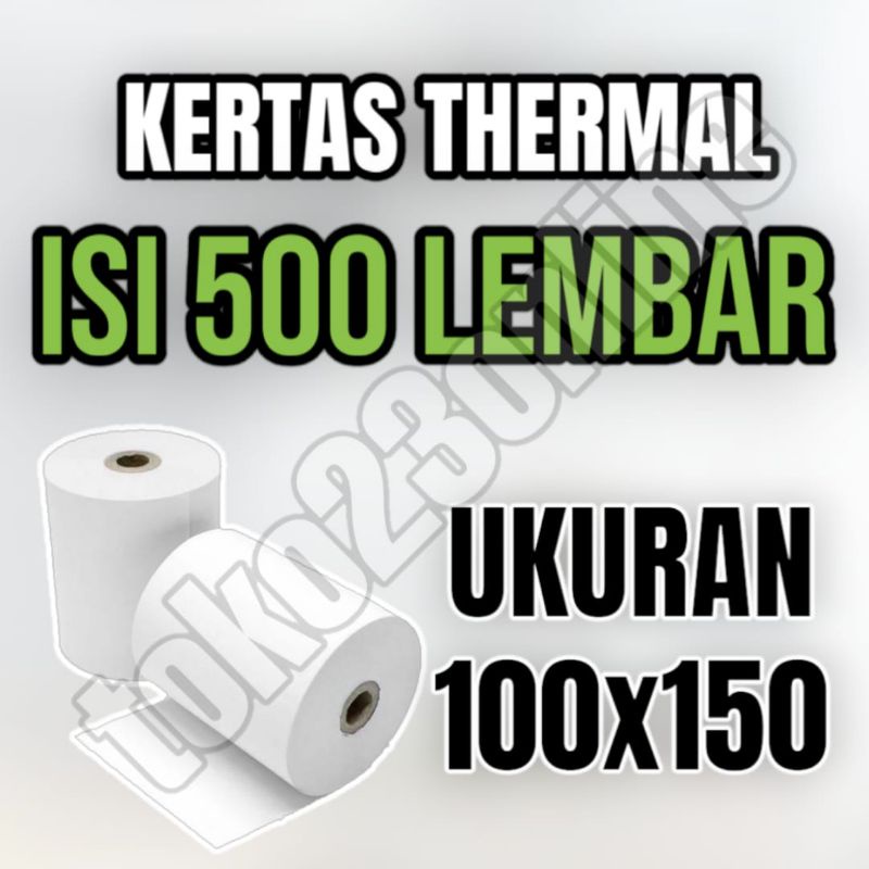 Jual LABEL THERMAL 100X150 ISI 500 PCS / KERTAS THERMAL 100 X 150 ISI ...