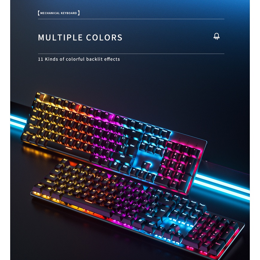 Jual Zifriend Ka101 Keyboard Mekanik Gang 104/87 Tombol Blue Switch Rgb ...