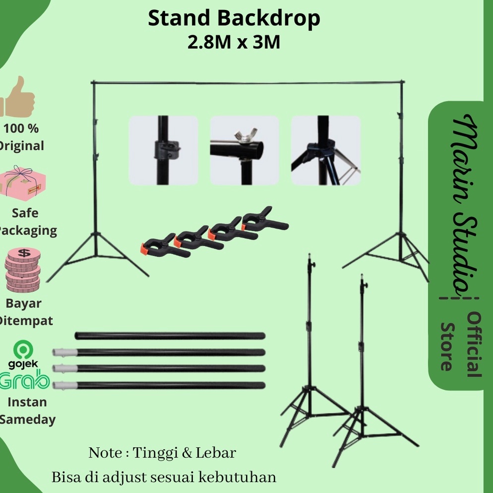 Jual TREND TERBARU Bracket Stand Backdrop 2.8M x 3M Stand Background ...
