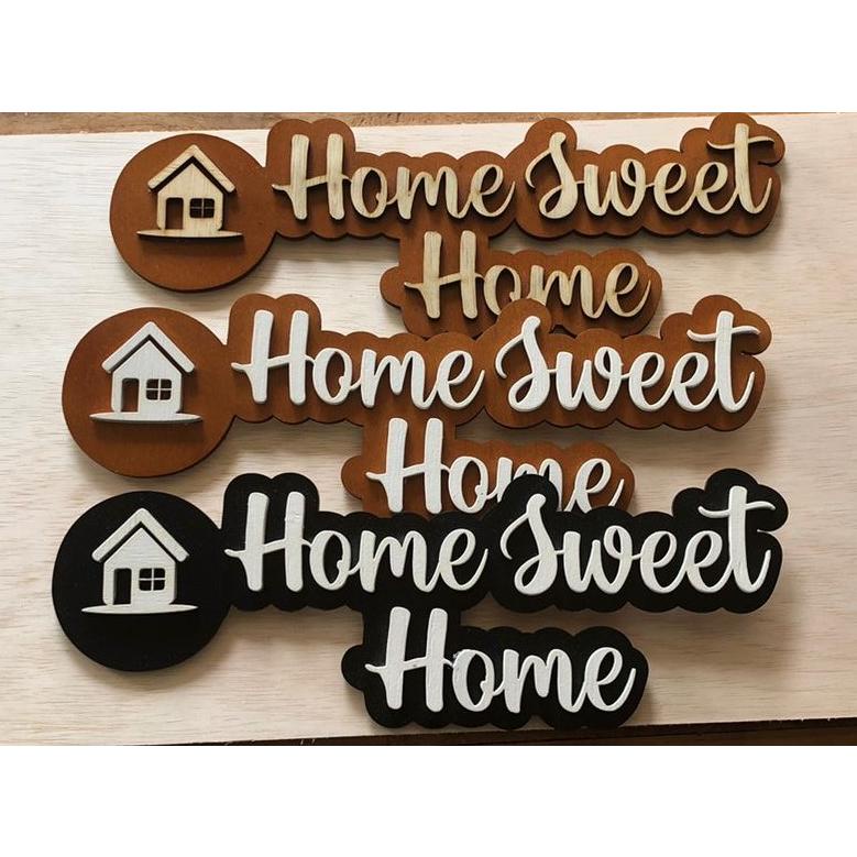 Jual Hiasan Dinding HOME SWEET HOME LOGO Sign kayu / walldecor/pajangan ...