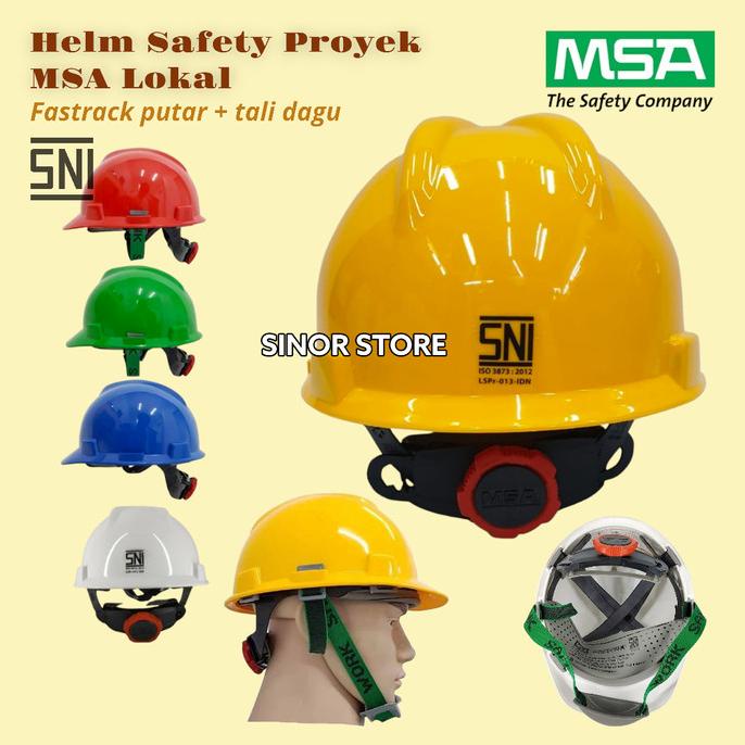 Jual Safety Helmet SNI MSA Lokal Helm Proyek + Sarang Putar Fastrack ...