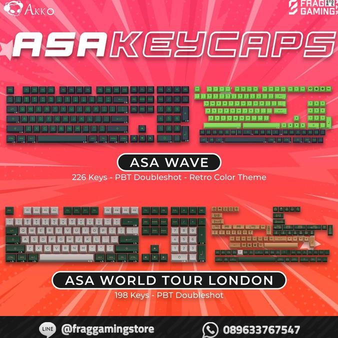 Jual Akko World Tour - London Asa Profile 198 Keycaps Set Pbt ...