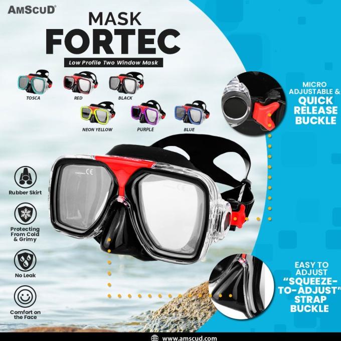 Jual Paket Combo Amscud Ms X-Fortec + 2 Lensa Minus - Diving/Snorkling ...