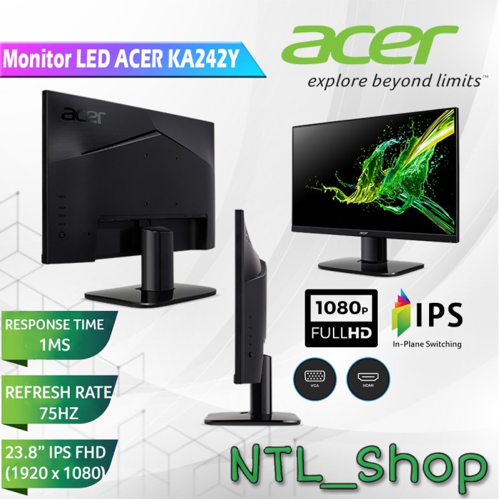 Jual Monitor LED ACER KA242Y 23.8 Inch 75Hz Full HD HDMI VGA | Shopee ...