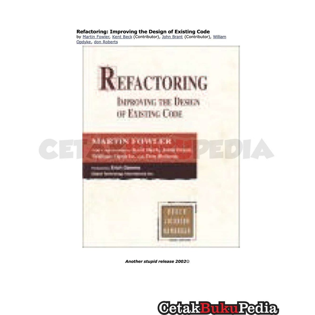 Jual Refactoring Improving Design Of Existing Code Shopee Indonesia