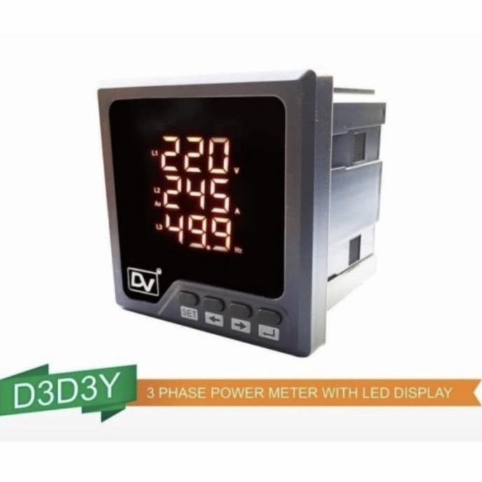 Jual Panel / power meter digital with LCD display 3 phase D3D3Y merk DV | Shopee Indonesia