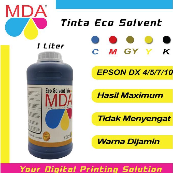 Jual Tinta indoor Eco Solvent @ 1l C M Y GY K DX4/DX5/DX7/DX10 MDA ...