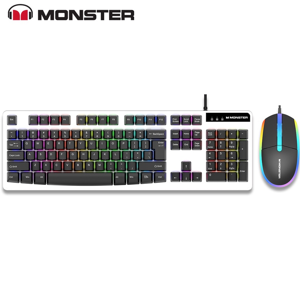 Jual TERLARIZZZ Monster KM1 Pro Wired RGB Light Keyboard Mouse Set ...