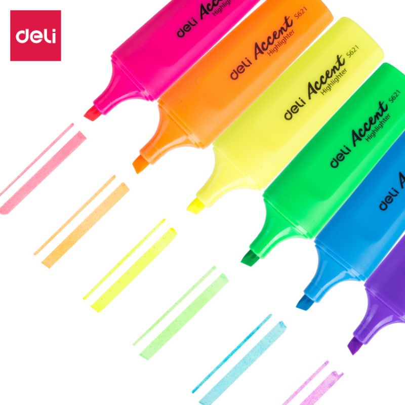Jual Stabilo DELI Highlighter DELI Chisel 1-5mm - ES621 | Shopee Indonesia