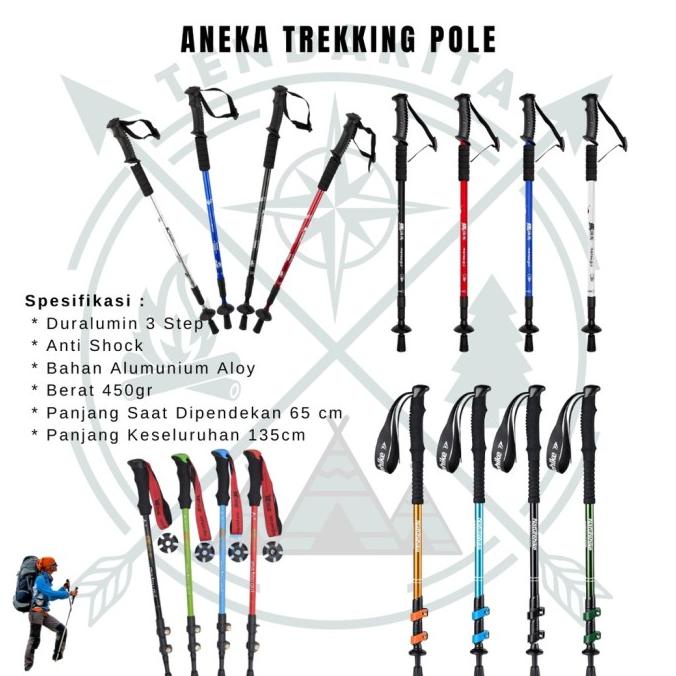 Jual TRACKING POLE NATUREHIKE TREKKING TONGKAT GUNUNG 3J HIKING ...