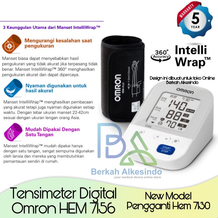 Jual Omron HEM 7130 Tensimeter digital garansi 5 tahun - HEM7130 ...