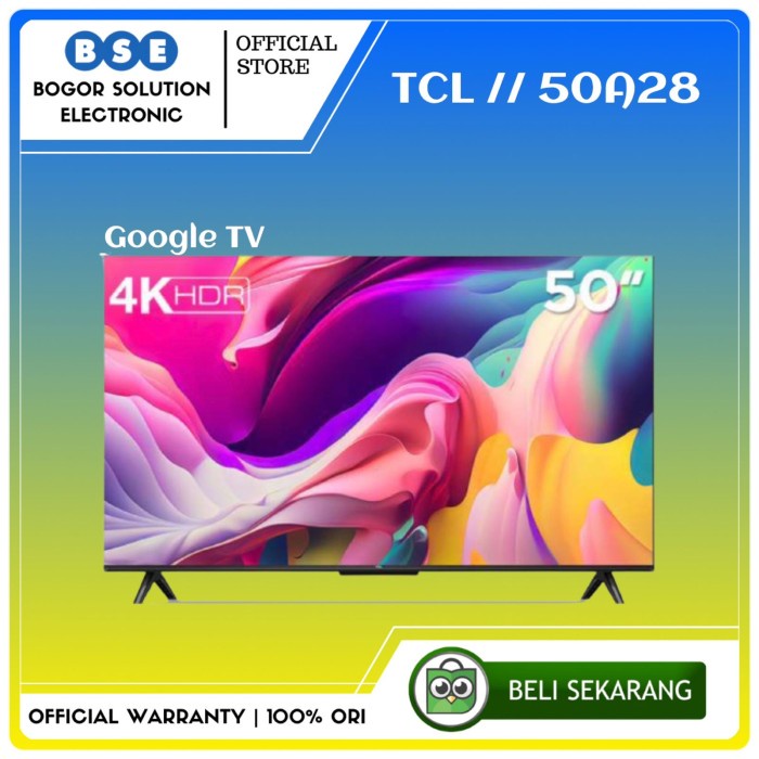 Jual Tv Tcl 50 Inch Google Tv 50A28 4K Uhd Google Tv Android Tcl 50A28 ...