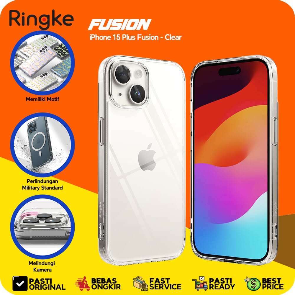 Jual Ringke iPhone 15 Plus Fusion Clear Casing Anti Crack Tipis Slim ...