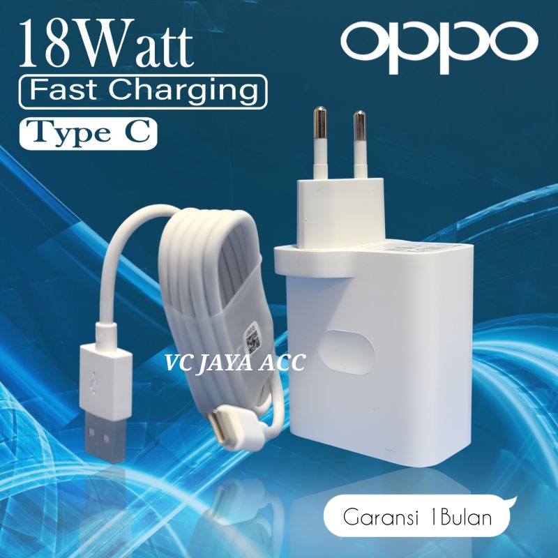 Jual Charger Oppo A54 A55 A74 5G Original 18W Fast Charging USB Type C ...