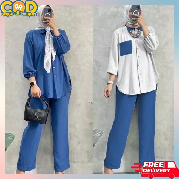 Jual Stlan Wanita Kekinian Terbaru 2023 Satu Set Celana Cewek Wanita ...