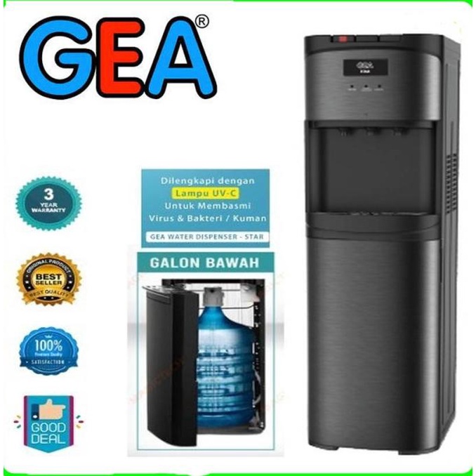 Jual DISPENSER GEA GALON BAWAH GEA STAR UV 3 Kran + Sinar Ultra violet ...