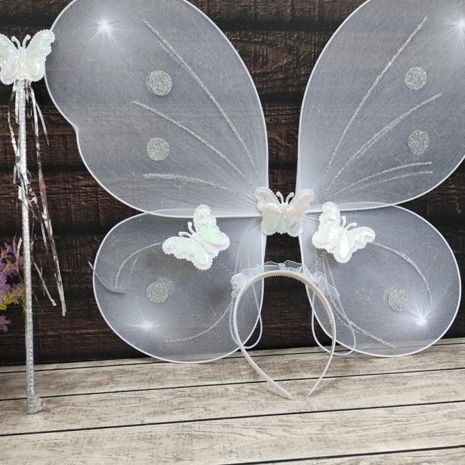 Jual Sayap Peri Set Tongkat Bando Bintik/Butterfly Fairy Set/Kostum ...