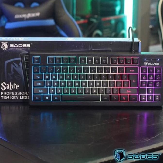 Jual Sades Keyboard Gaming TKL Membrane Sabre RGB Backlight | Shopee ...