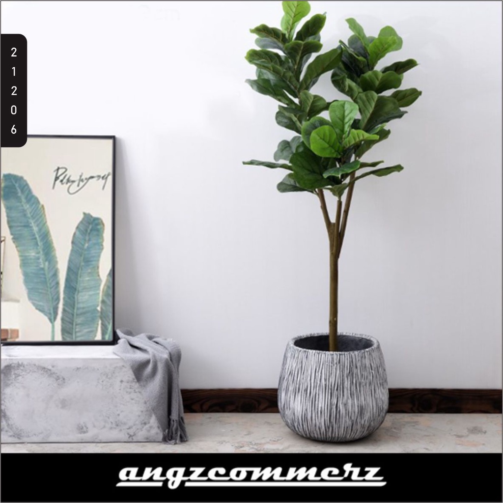 Jual Pot Batu Estetik Tanaman Pohon Palsu Artifisial Ukuran Sedang Pot ...