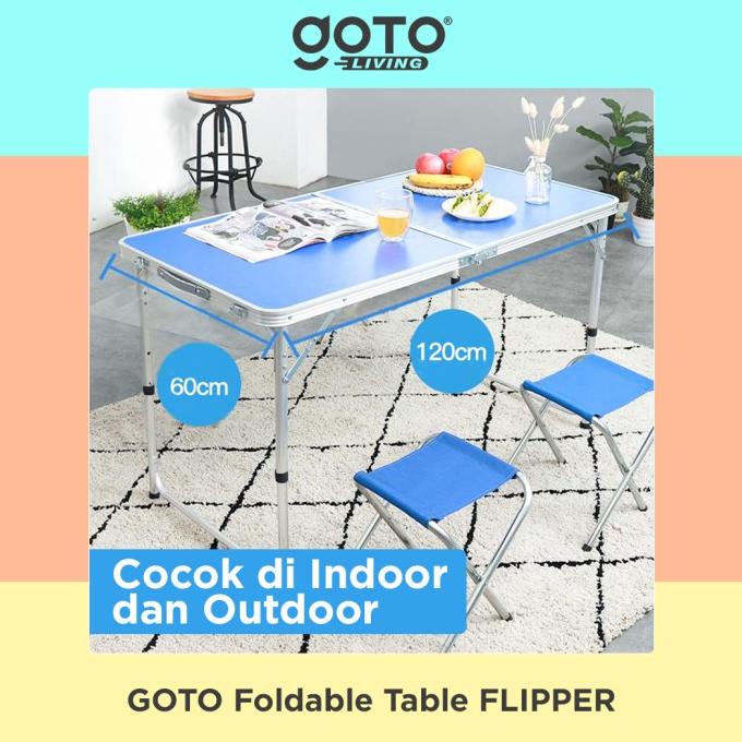 Jual Goto Flipper Table Meja Makan Lipat Set Koper Camping Outdoor ...