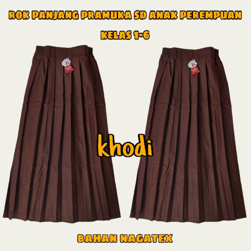 Jual rok coklat pramuka panjang bawahan seragam sekolah sd kelas 1-6 bahan nagatex | Shopee ...