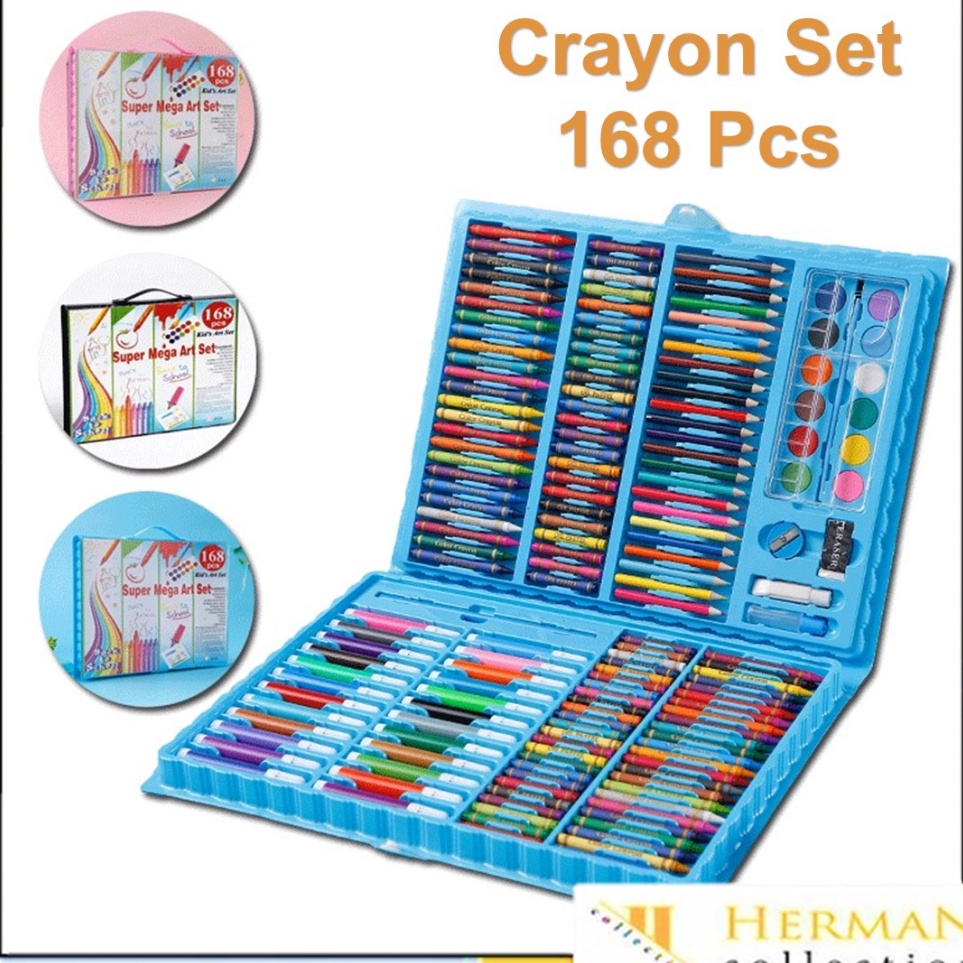 Jual Ready Stock HC Drawing Set 168Pcs Oil Pastel Crayon 168 IN 1 Set ...