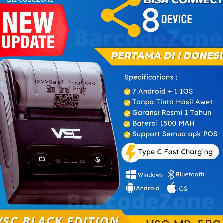 Jual Best Produk PRINTER BLUETOOTH THERMAL STRUK KASIR VSC MP-58C - HITAM - CETAK PDF ALAMAT ...