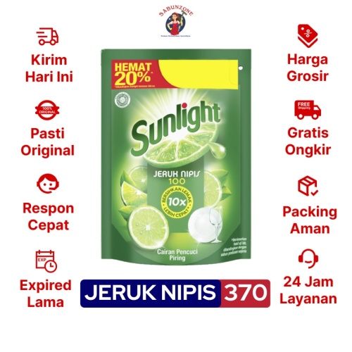 Jual Sabun Cuci Piring Sunlight Jeruk Nipis Refill 370 ml | Shopee Indonesia
