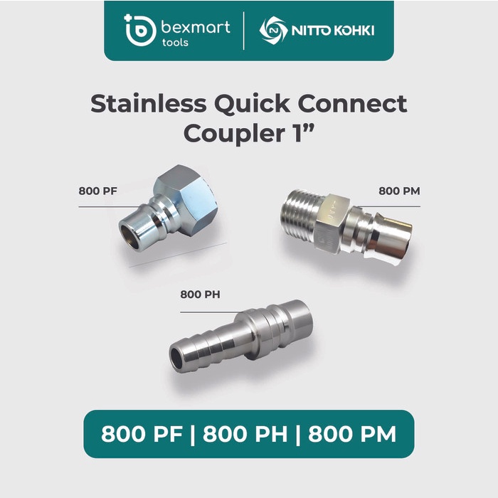 Jual Termurah Quick Coupler Coupling Angin Stainless 800 Pm Pf Ph Nitto Kohki Terbatas | Shopee ...