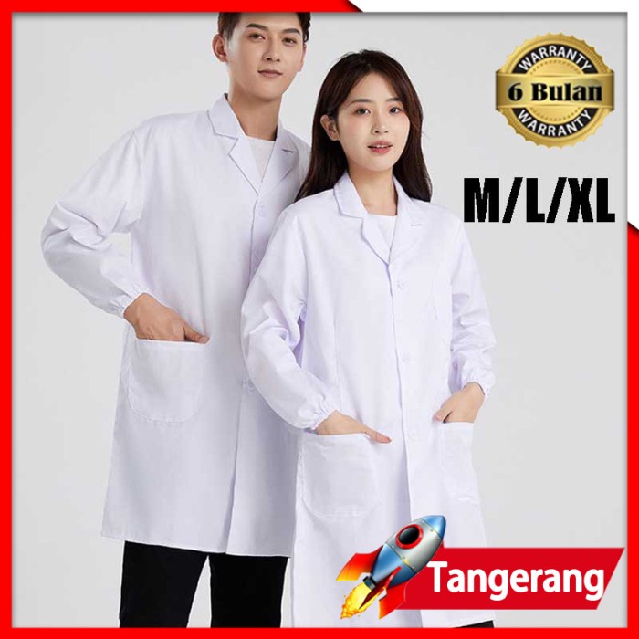 Jual Jas Dokter Lengan Panjang Jas Lab Unisex Jas Labolatorium Jas ...