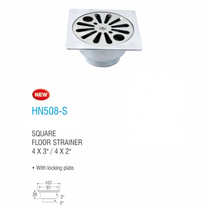 Jual New San Ei Hn508-S Original Floor Drain Persegi Kamar Mandi Hn508S Terbatas | Shopee Indonesia