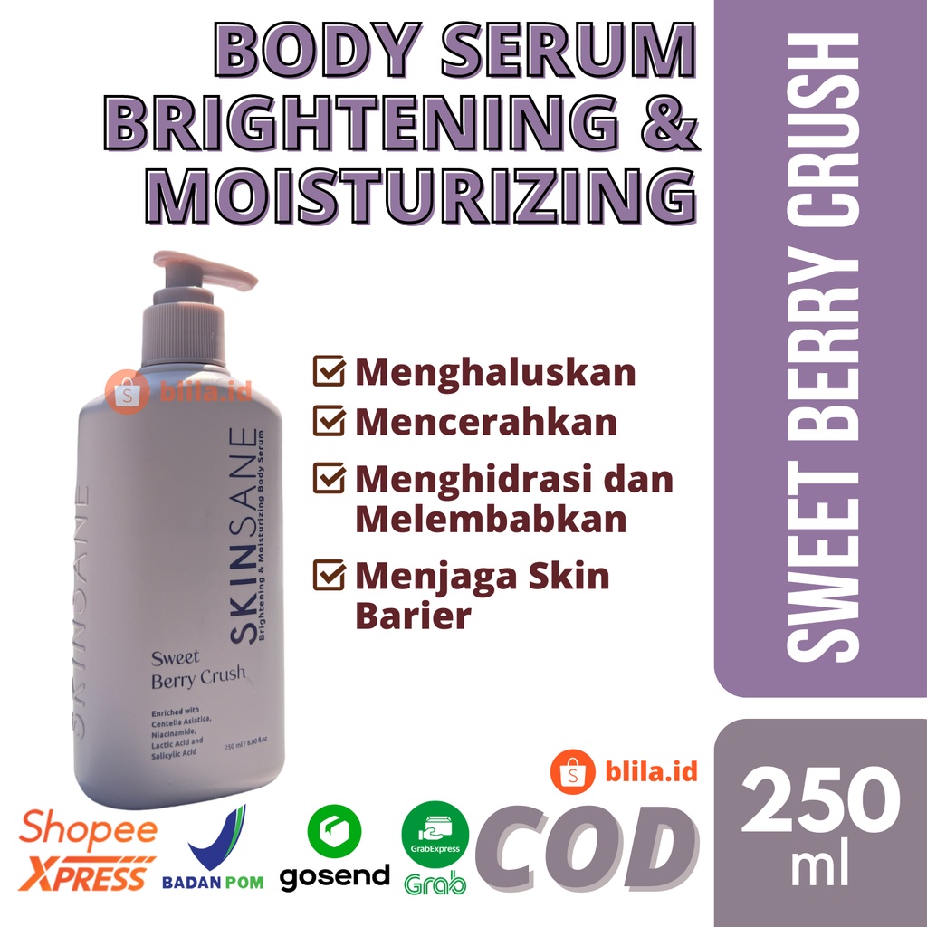 Jual SKINSANE Sweet Berry Crush 250ml Brightening Moisturizing Body ...