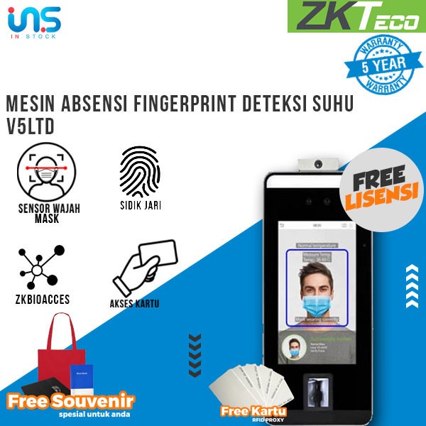 Jual Mesin Absensi Fingerprint Wajah ZKTECO V5LTD Solution X901 ...
