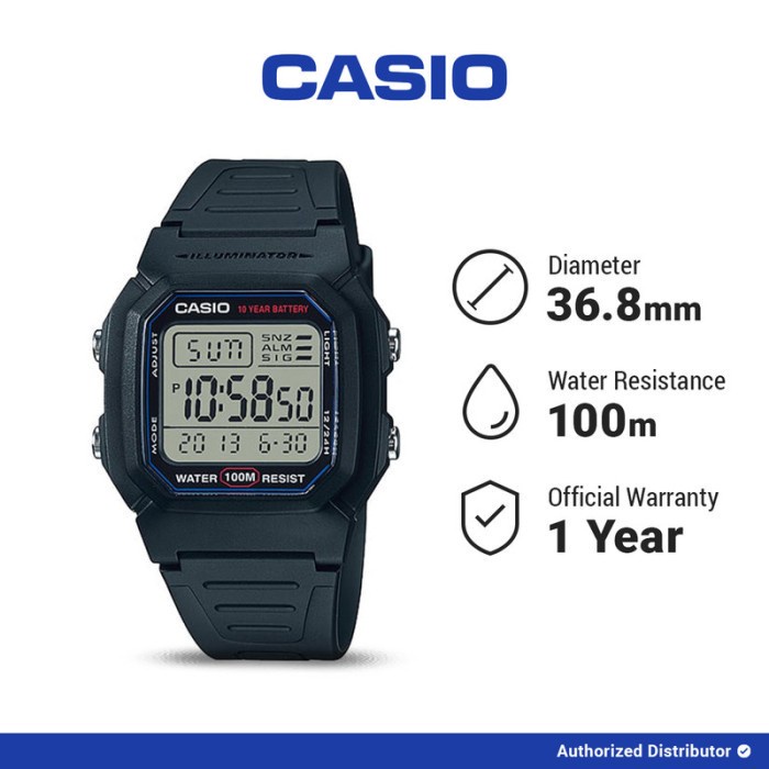 Jual [READY INSTANT] Casio Jam Tangan Original W-800H-1AVDF-R | Shopee Indonesia