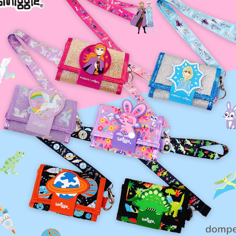 Jual (G09»] SMIGGLE wallet dompet anak lanyard/dompet lipat 3 anak tali ...