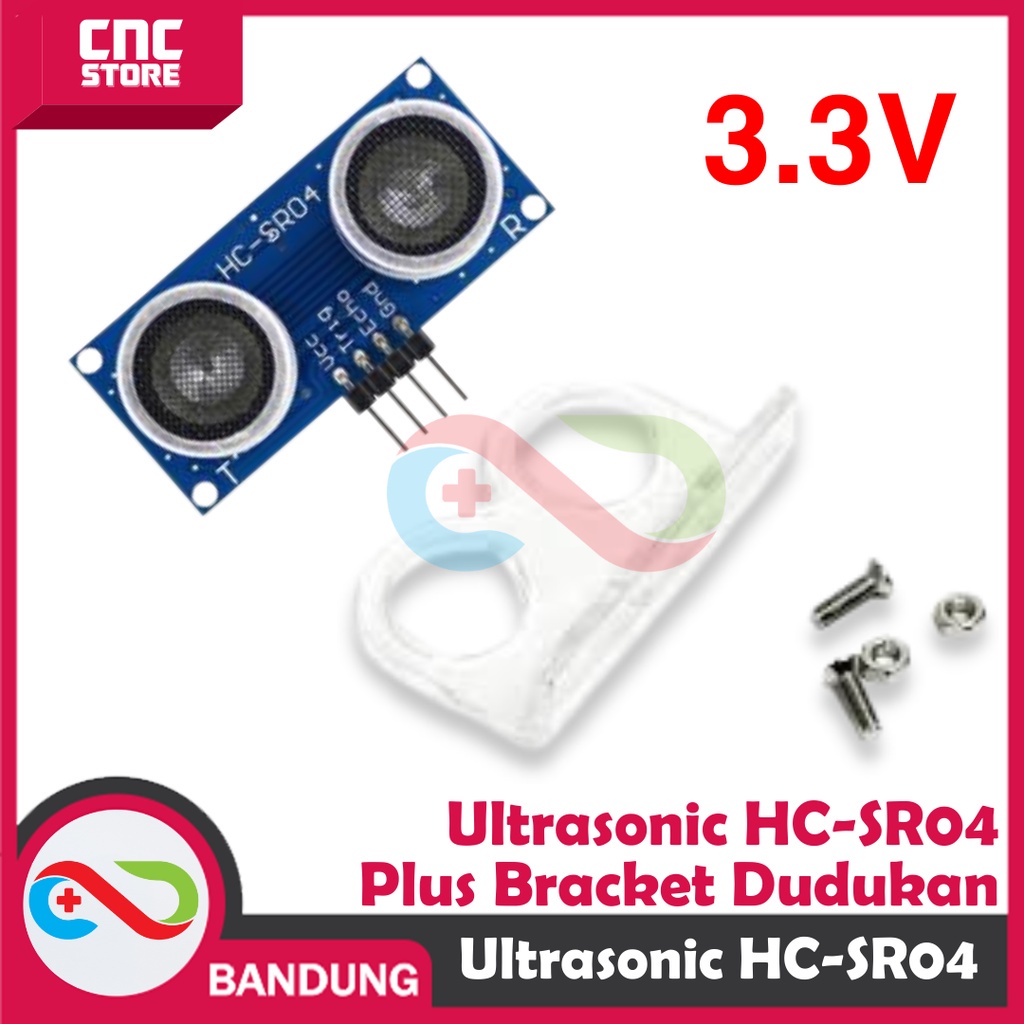 Jual HC-SR04 ULTRASONIC DISTANCE MEASURING SENSOR 3.3V 5V WITH MOUNTING ...