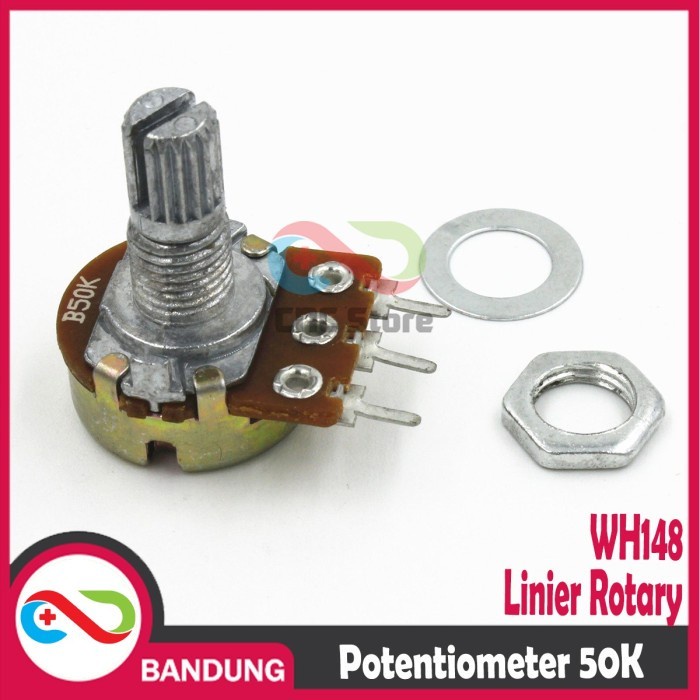 Jual POTENTIOMETER 50K OHM WH148 LINEAR TAPER ROTARY | Shopee Indonesia