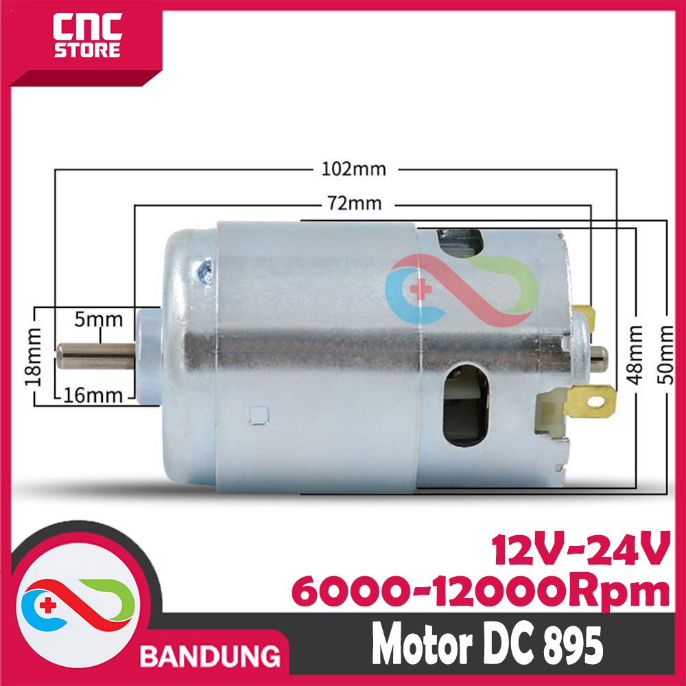 Jual DC 895 MOTOR HIGH POWER MOTOR 12V24V HIGH TORSI 6000-1200RPM ...