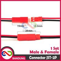 Jual JST-2P JST CONNECTOR 2 PIN MALE FEMALE PAIR 10CM CABLE LIPO BATTERY KONEKTOR BATERAI ...