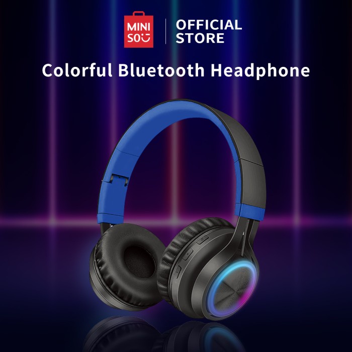 Jual MINISO HEADPHONE BLUETOOTH HEADSET WIRELESS GAMING COLOFUL LIGHT ...